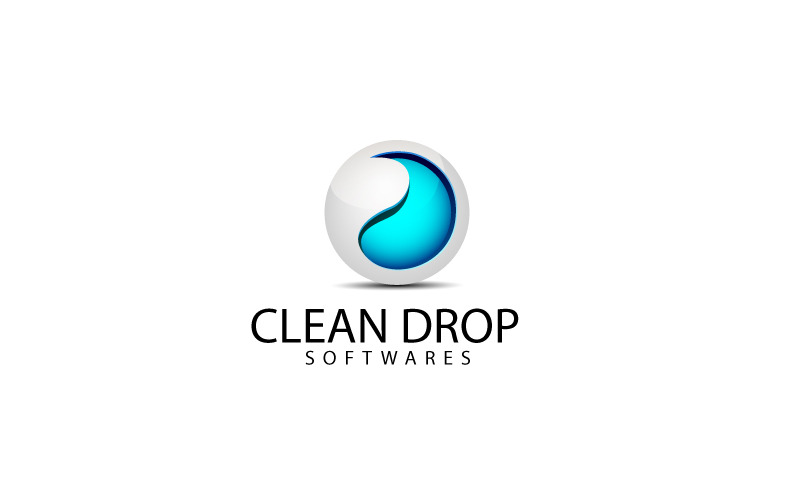 Clean Water Drop Logo Design Template - TemplateMonster
