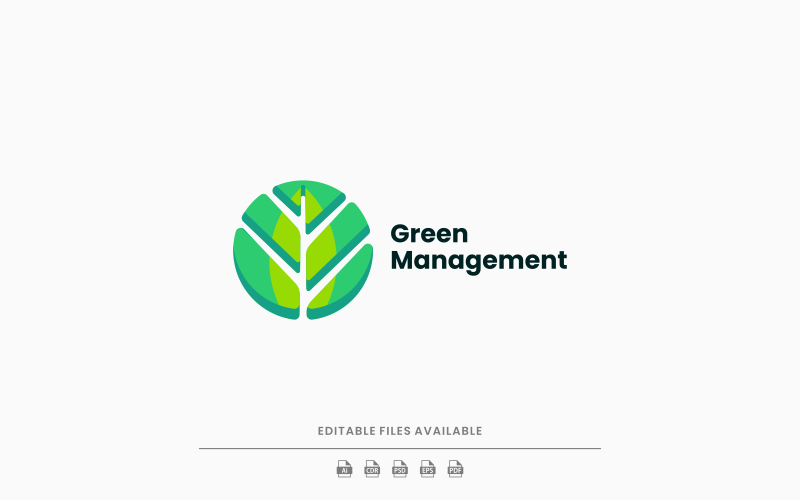 Green Management Simple Logo #235023 - TemplateMonster