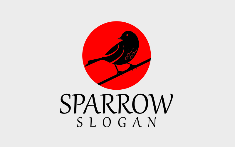 Sparrow Bird Logo Custom Design Template - TemplateMonster