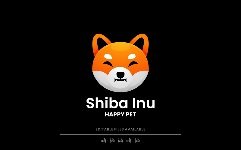 Shiba Inu Gradient Logo Style #235488 - TemplateMonster