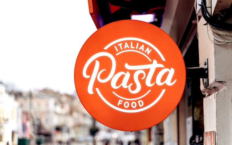 Fast Food Outdoor Signboard Mockup Template - TemplateMonster