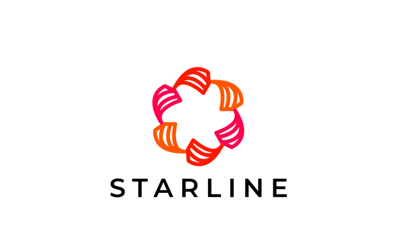 Elegant Colourful Star Line Logo #235554 - TemplateMonster