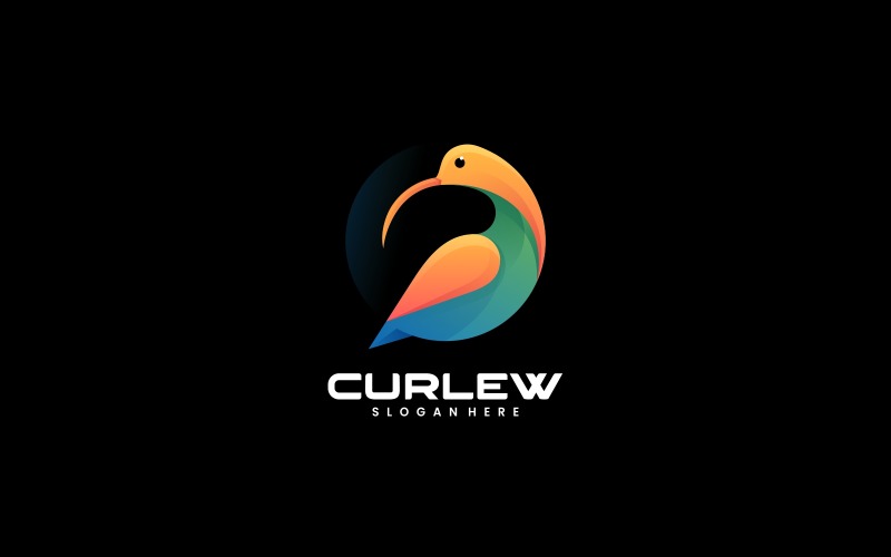 Curlew Gradient Colorful Logo #235622 - TemplateMonster