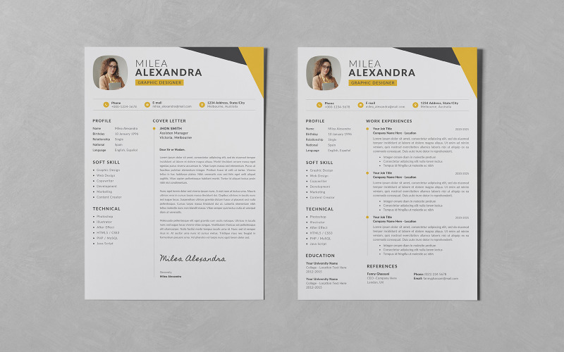 Clean Modern Resume CV Templates #235803 - TemplateMonster