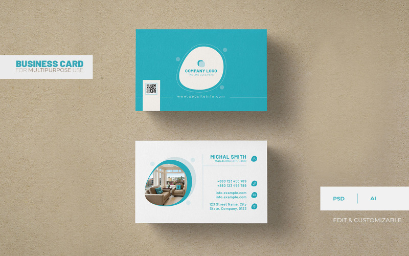 Professional Creative Minimal Personal Business Card Design