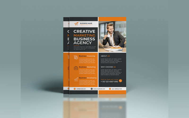 Minimalist Corporate Flyer Template #236728 - TemplateMonster