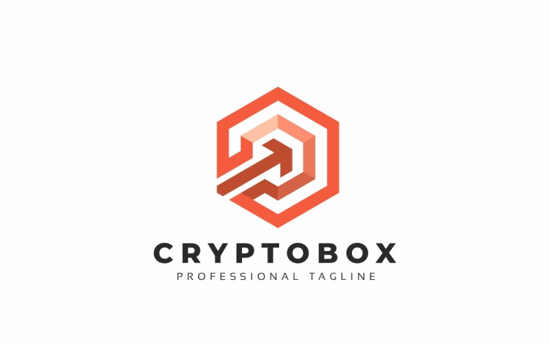 Crypto box Arrows Hexagon Logo #236193 - TemplateMonster