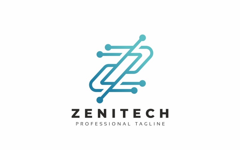 Logo Zenitech Z Lettre Tech #236198 - TemplateMonster