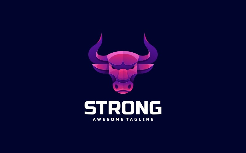 Strong Bull Gradient Logo Template #236423 - TemplateMonster