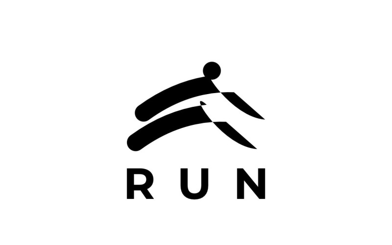 Courir Athlète Sport Logo Silhouette Simple - TemplateMonster