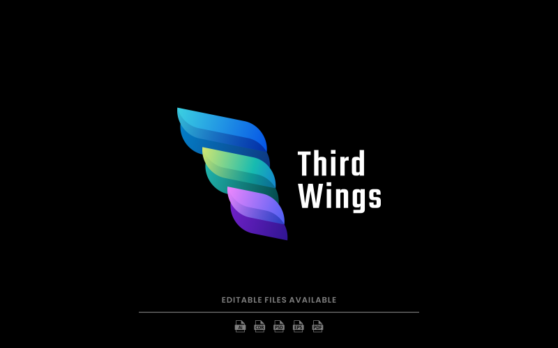 Third Wings Gradient Logo #236608 - TemplateMonster