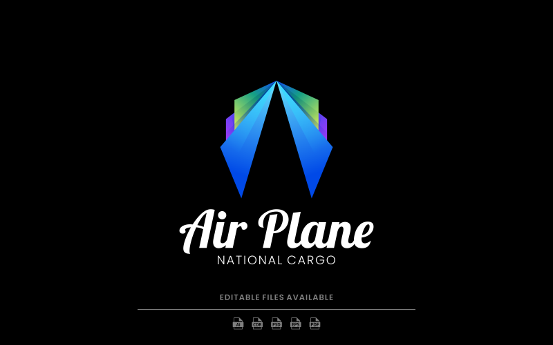 Airplane Gradient Logo Style #236805 - TemplateMonster