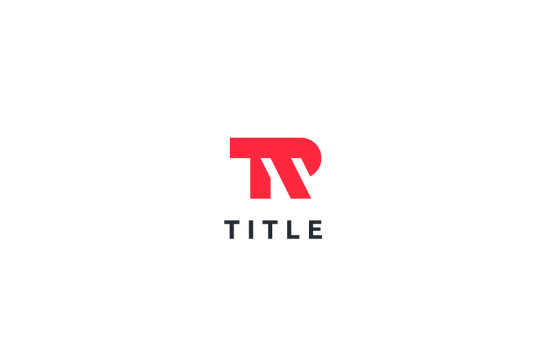 Minimal Geometrik TR Tech Kırmızı Monogram Logosu