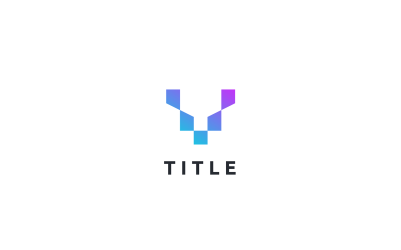 Vibrant Geometrical Lively V Layered Tech Logo