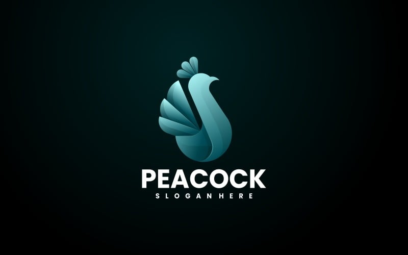 Peacock Color Gradient Logo #237543 - TemplateMonster