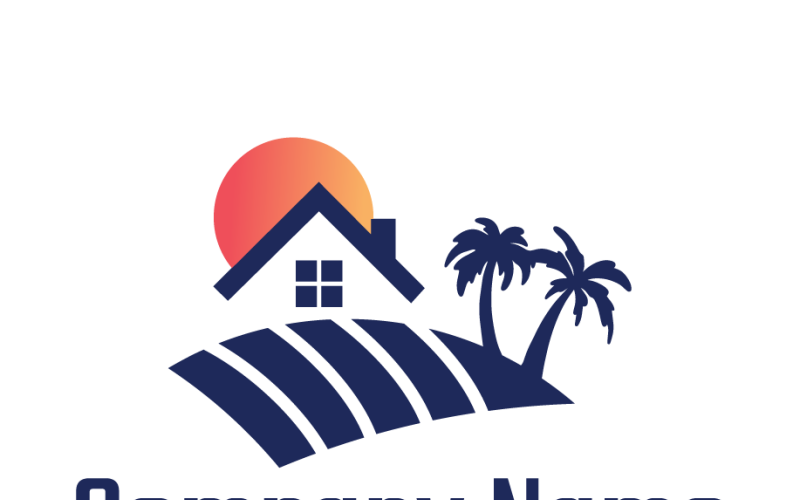 Modèle de conception de logo de maison de location