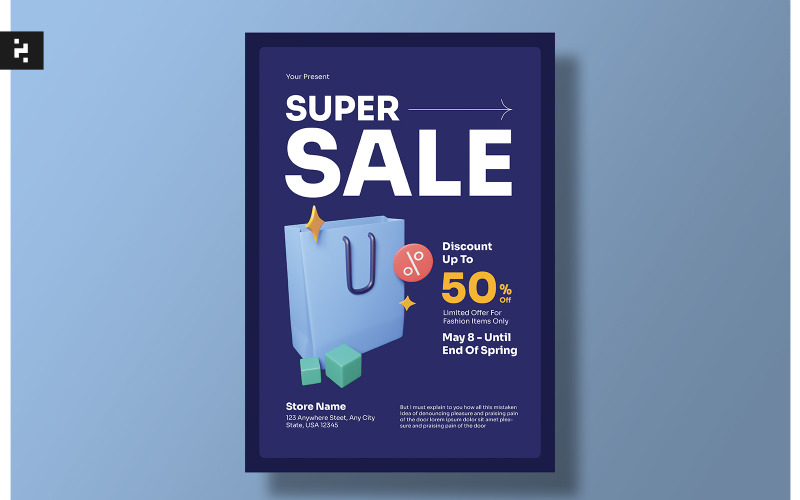 Super Sale 3D Flyer Template #238061 - TemplateMonster