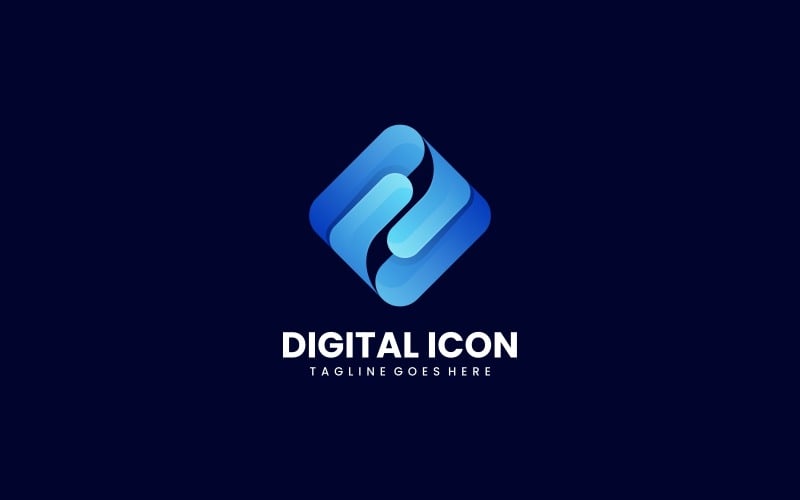 Digital Icon Gradient Logo Design #238345 - TemplateMonster