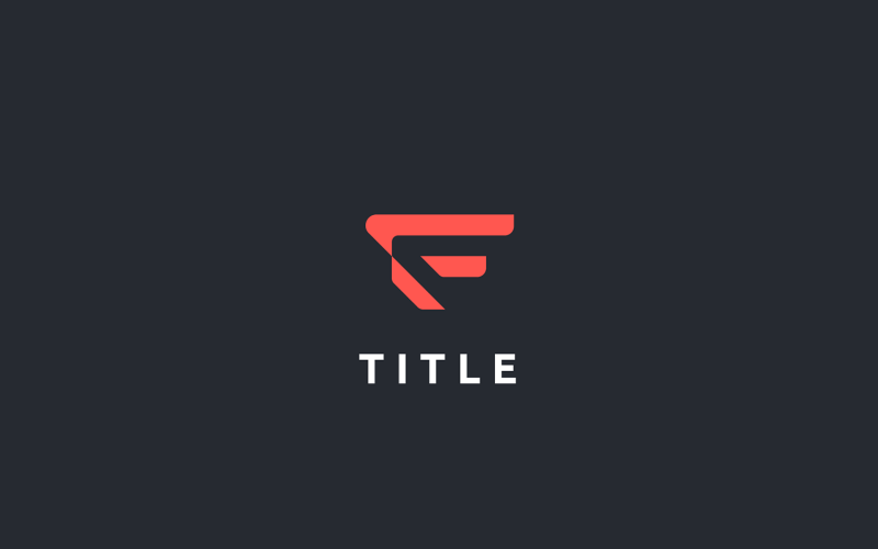 Spacious Edgy F Orange Wing Monogram Logo - TemplateMonster