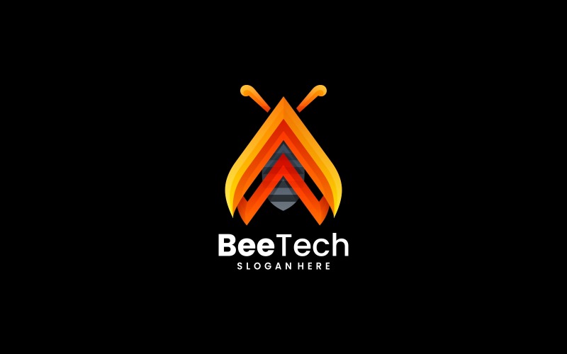 Bee Tech Gradient Logo Style #238730 - TemplateMonster