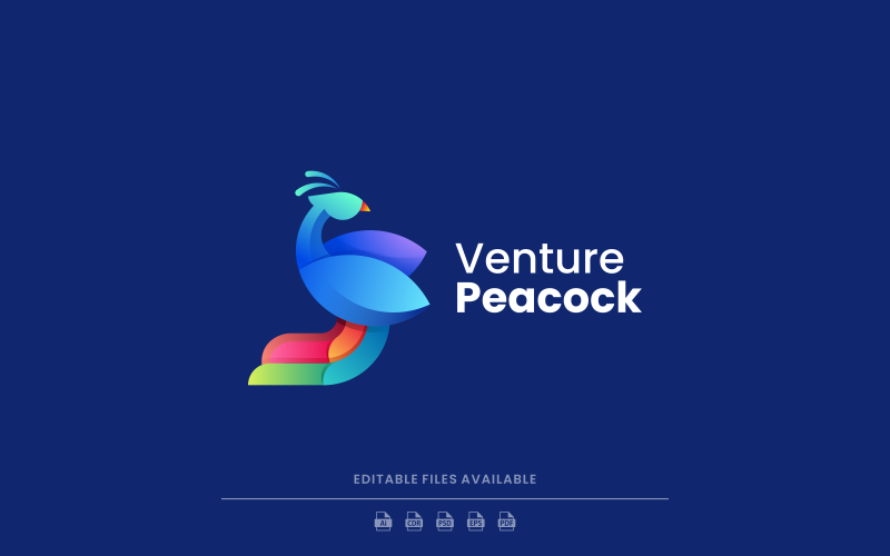 Venture Peacock Gradient Colorful Logo - TemplateMonster