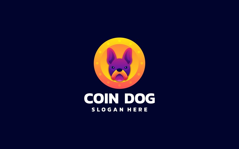 Coin Dog Gradient Logo Style #238993 - TemplateMonster
