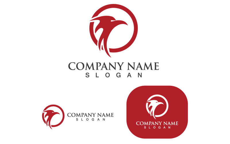 Kanatlı Şahin Kuş Logo Şablonu Vektör V15 - TemplateMonster