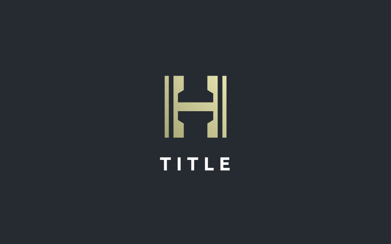 Luxury Lite H HH Golden Monogram Logo - TemplateMonster