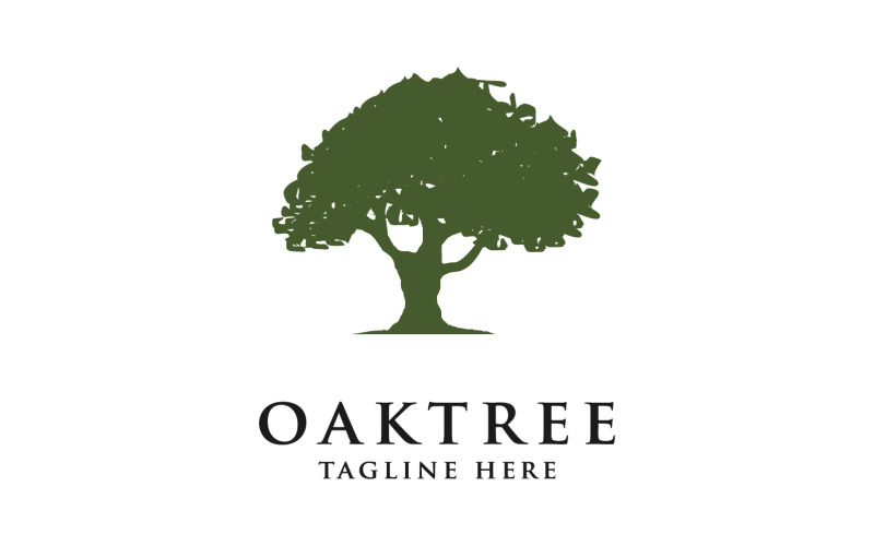 Oak Tree Simple Logo Design Template - TemplateMonster