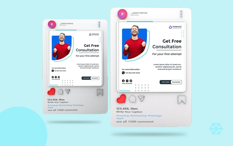 Snaps - PSD Social Media Instagram Template - TemplateMonster