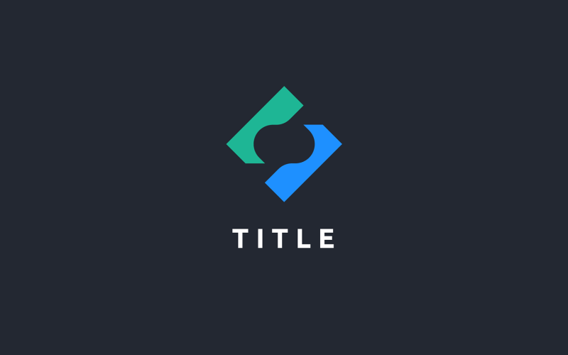 Logotipo verde azul plano moderno fresco S - TemplateMonster