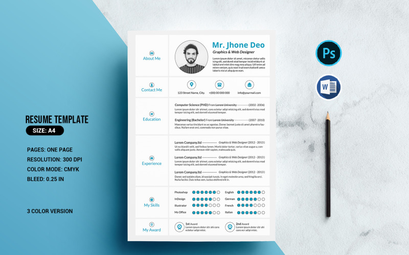 Blue and Grey Resume Templates | TemplateMonster