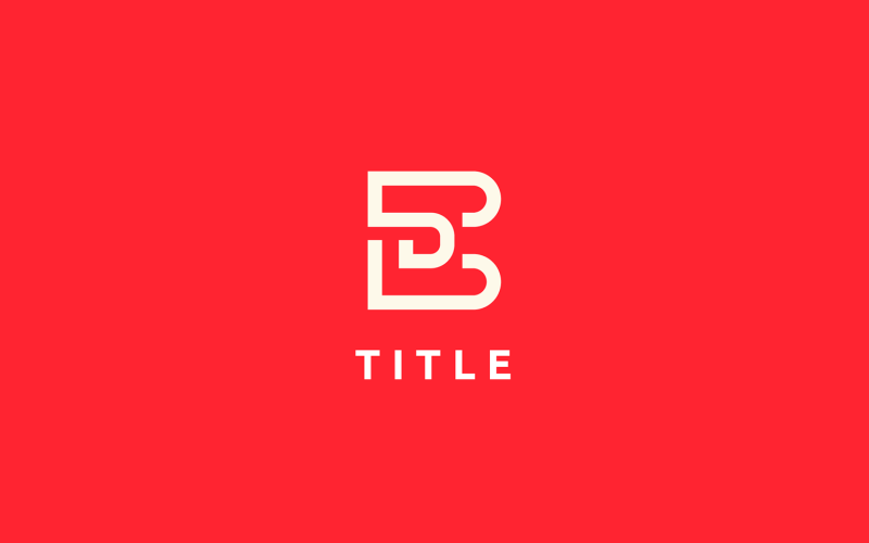 Modern Style BD Red Monogram Edgy Logo - TemplateMonster