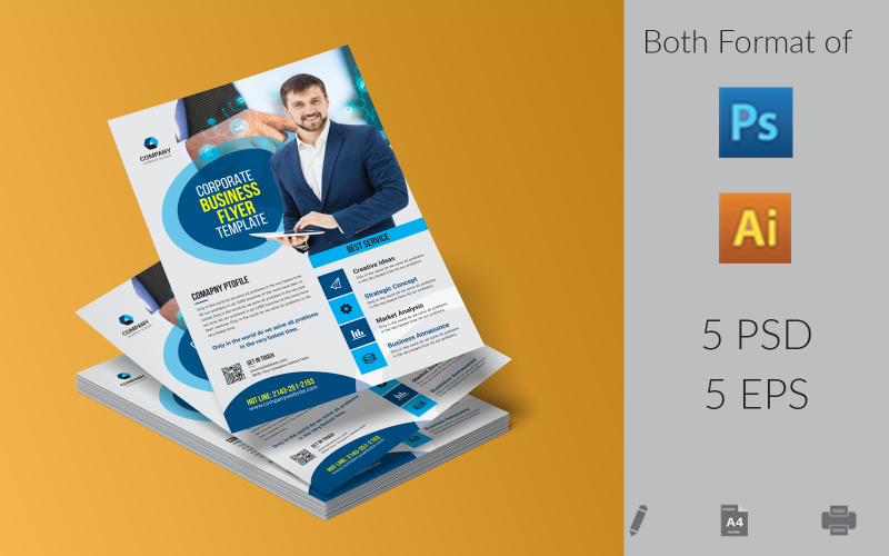 Company Project Business Flyer V.018 - TemplateMonster