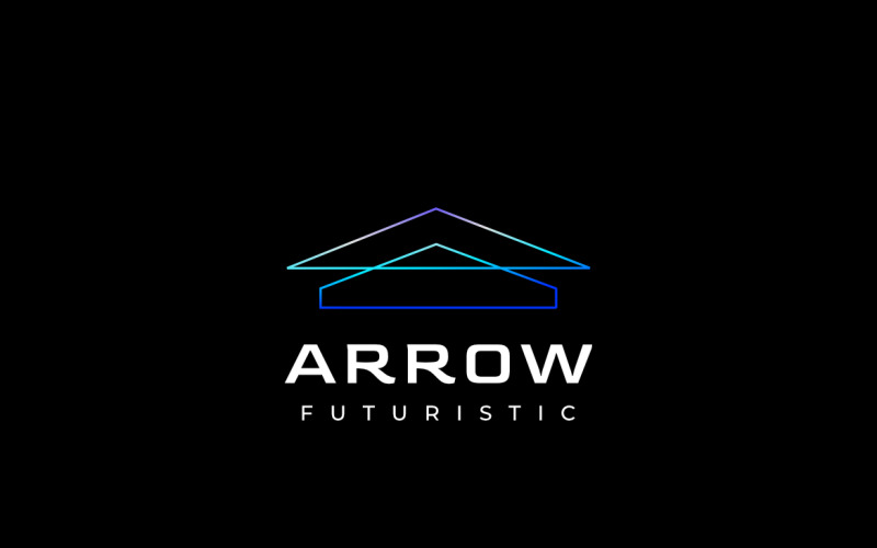 Arrow Grow Triangle Gradient Line Logo - TemplateMonster