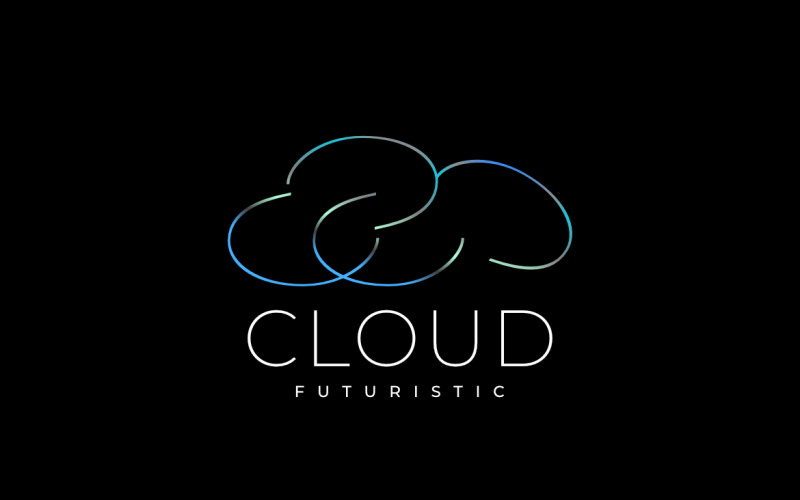 Cloud Transfer Line Tech Future Logo - TemplateMonster
