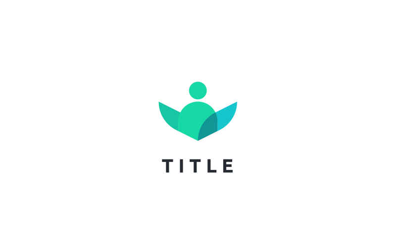 Logo iconique contemporain de nutrition d'utilisateur de bien-être de santé