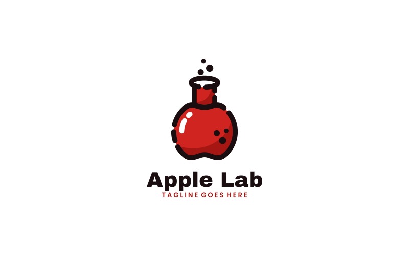 Apple Lab Simple Mascot Logo #240799 - TemplateMonster