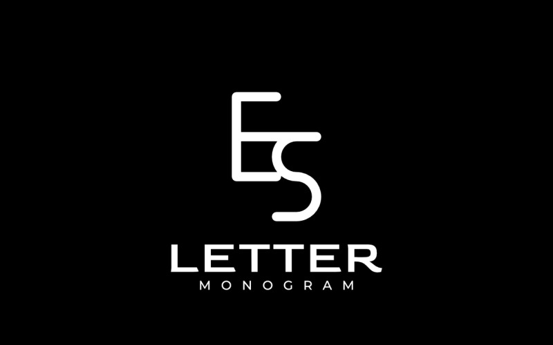 Corporate Simple Monogram Letter ES Logo - TemplateMonster