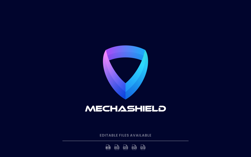 Mecha Shield Gradient Logo #240860 - TemplateMonster