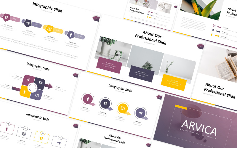 Modèle Powerpoint moderne d'Arvica - TemplateMonster