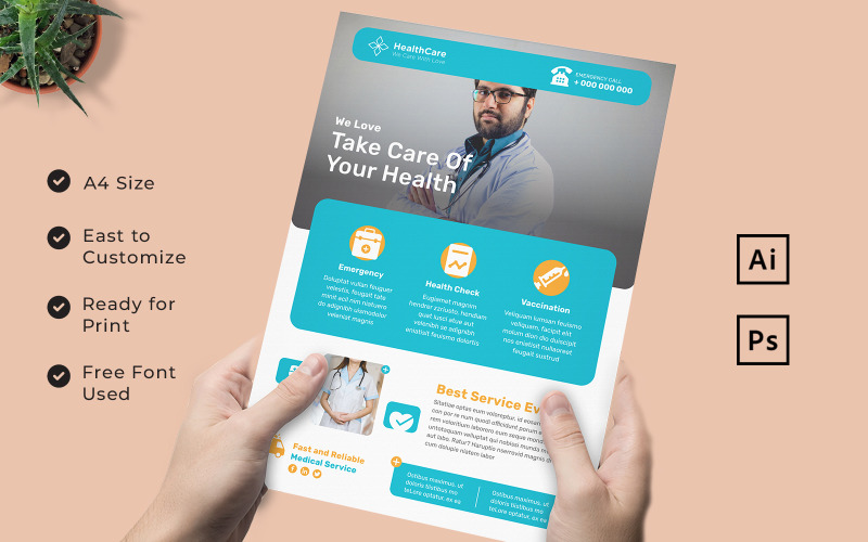 FREE Clean and Simple Flyer Design Photoshop and Illustrator (PSD&AI)