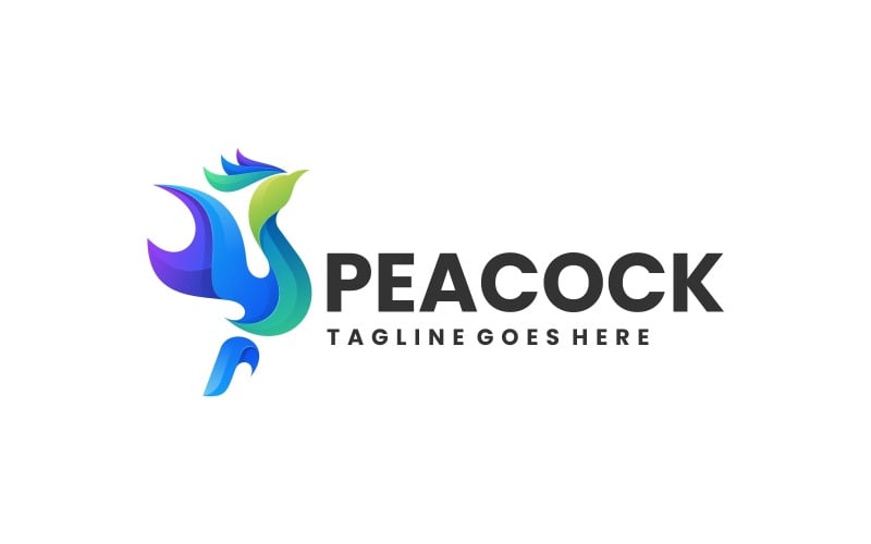 Peacock Color Gradient Logo Design #241389 - TemplateMonster