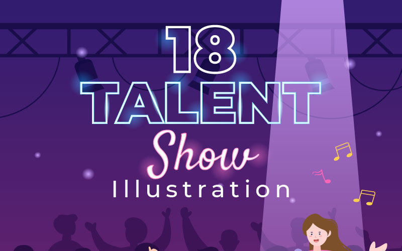 18 Talent Show and TV Quiz Illustration - TemplateMonster