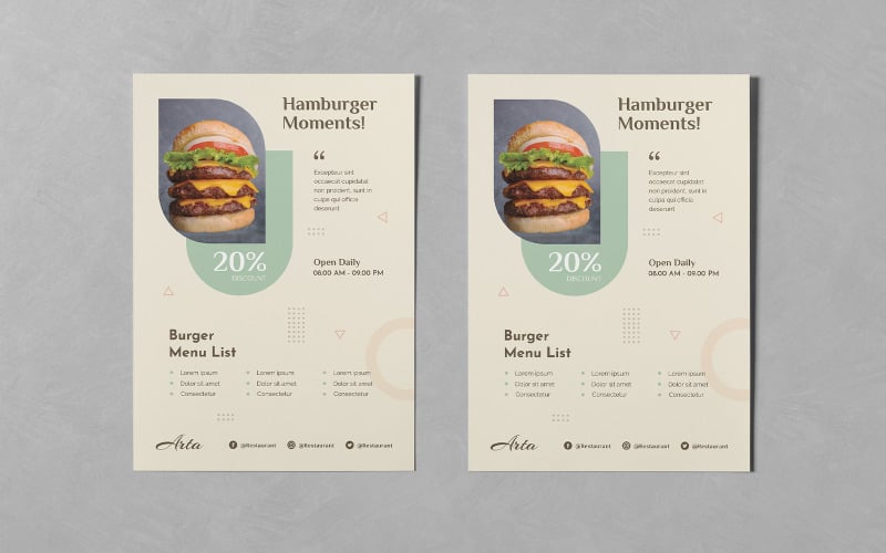 Clean Burger Food Flyer PSD Templates - TemplateMonster