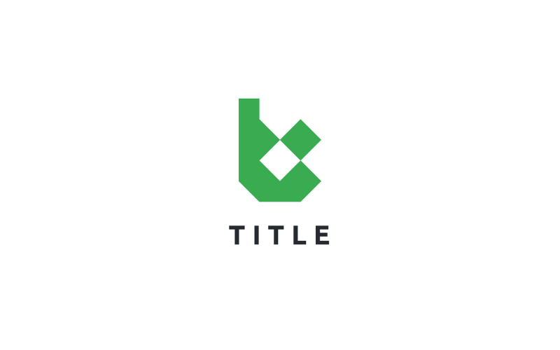 Modern Vibrant Angular b Monogram Green Tech Logo