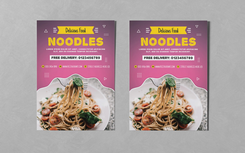 Noodles Food Flyer Templates #242467 - TemplateMonster