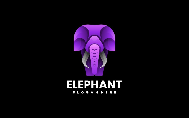 Elephant Color Gradient Logo Style #242563 - TemplateMonster