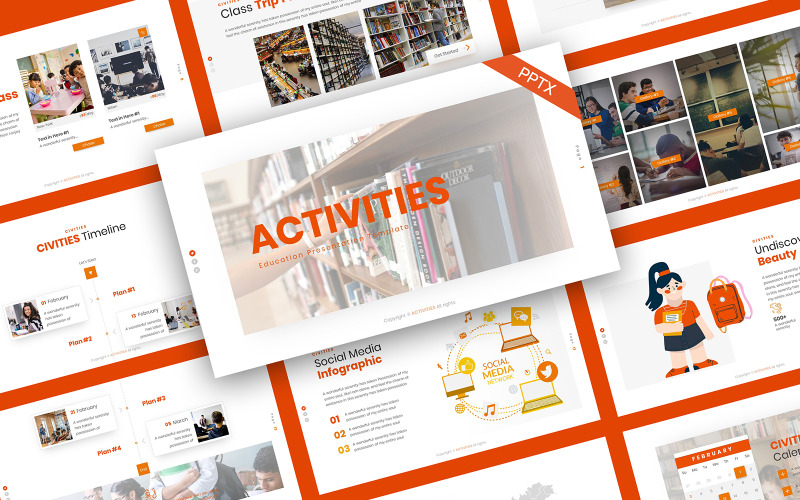 Actividades Educación Plantilla PowerPoint - TemplateMonster