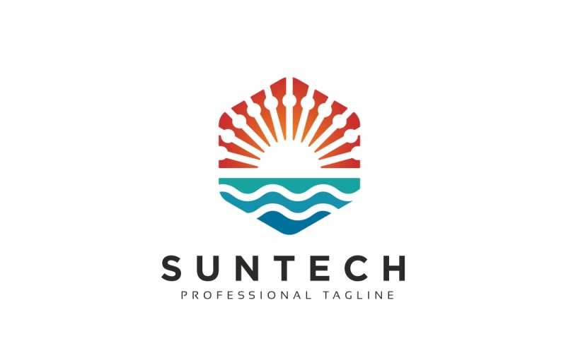 Sun Tech Seyahat Logo Şablonu #242859 - TemplateMonster